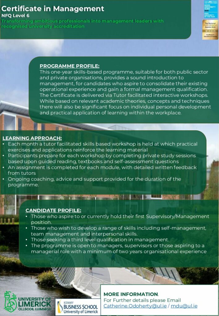 Certificate in Management - Find a Course